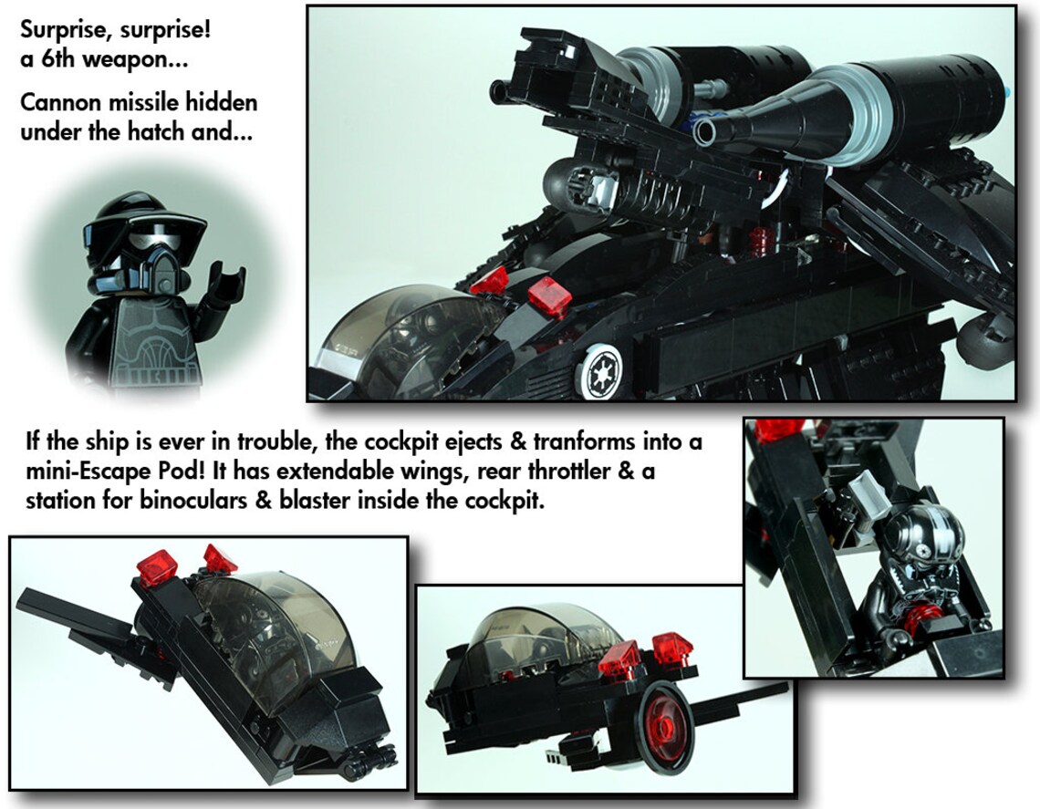 Custom Lego Star Wars Black Ops Republic Gunship 7676 7163 75021 75046 ...