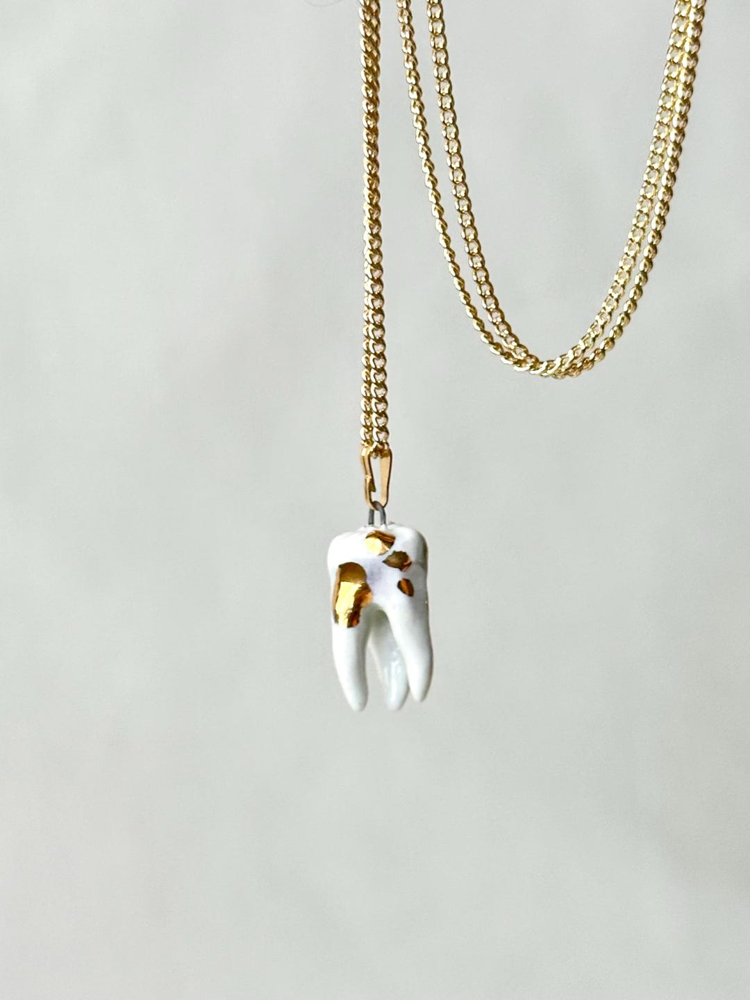 Human Tooth Necklace, Porcelain Tooth Necklace, Silver Necklace ...