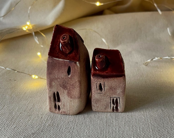 Set of 2 Little Houses, Tiny Houses, Little Houses, Home Decor, Planter ...