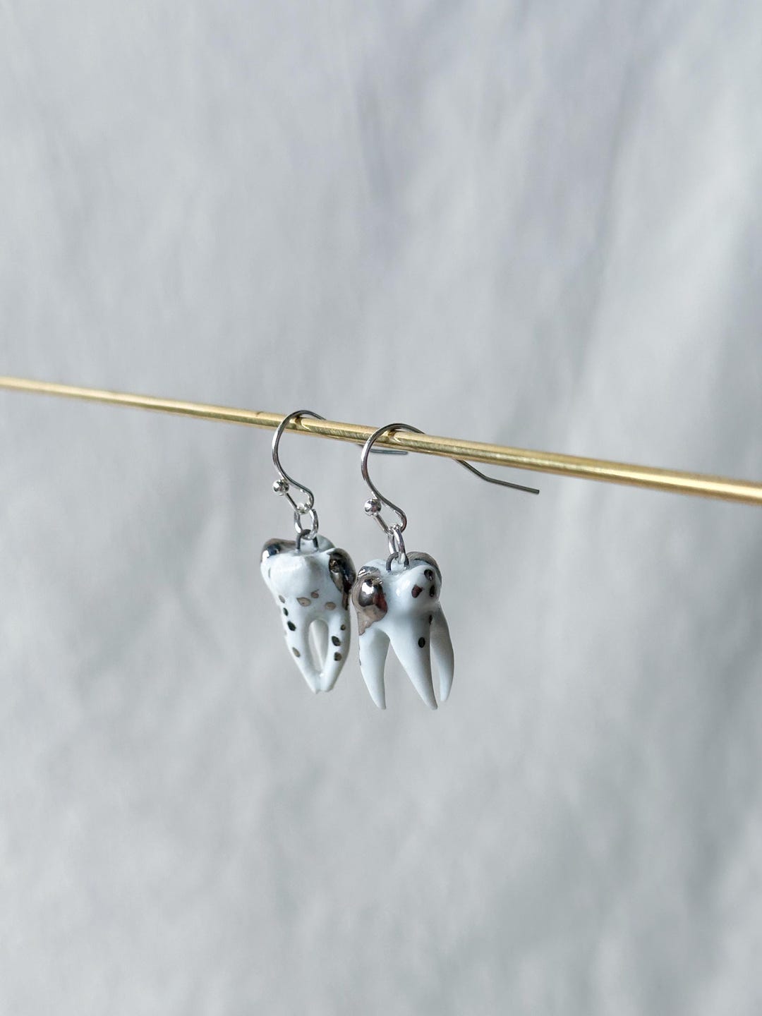 Human Tooth Earrings, Molar Tooth,tooth Earrings, Ceramic Earrings ...