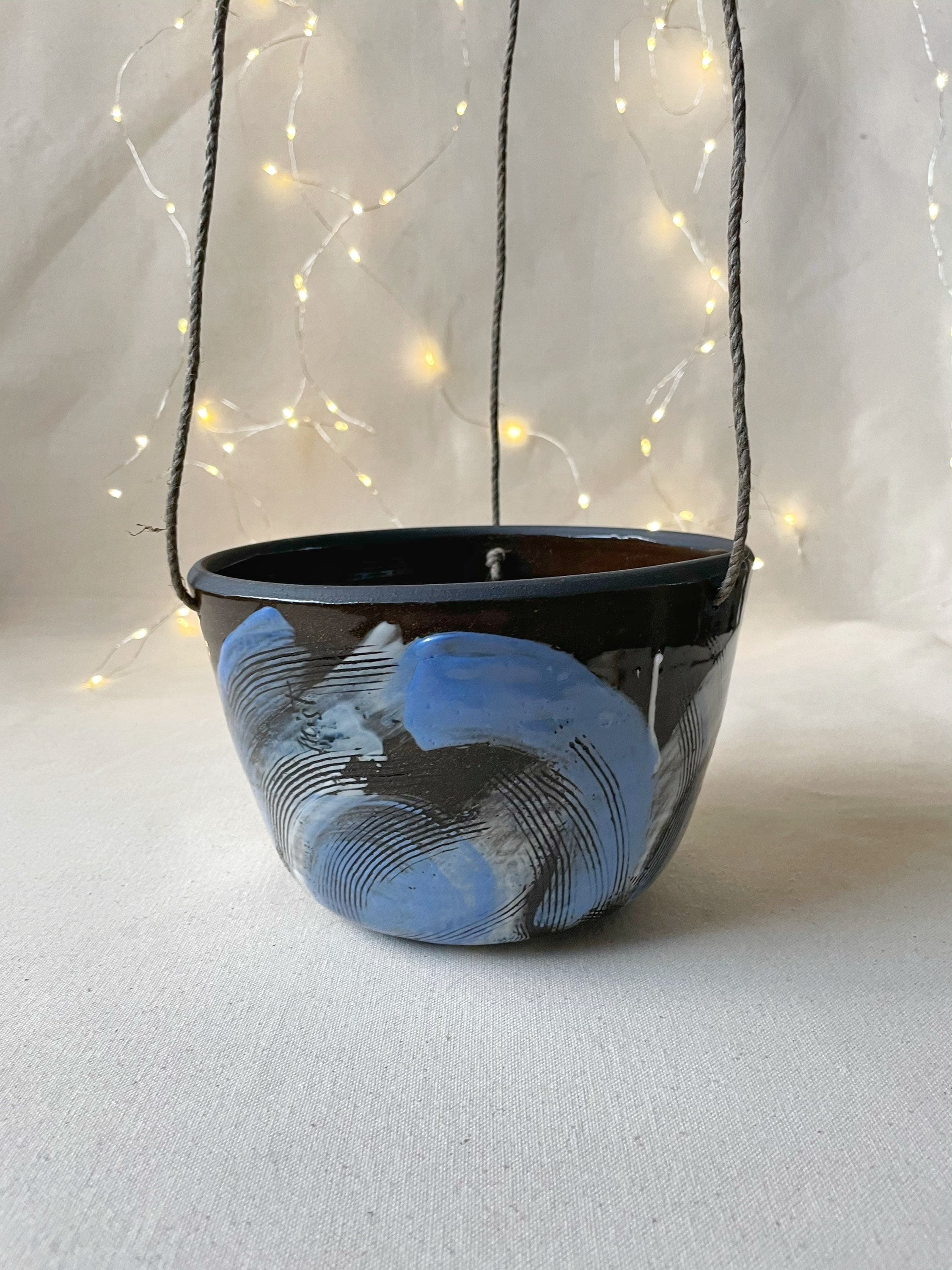 Abstract Carved Planter Hanging Planter Ceramic Planter With - Etsy