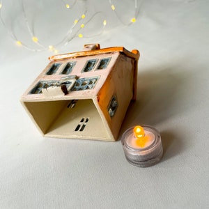 Little House Lantern Ceramic House Miniature House English - Etsy