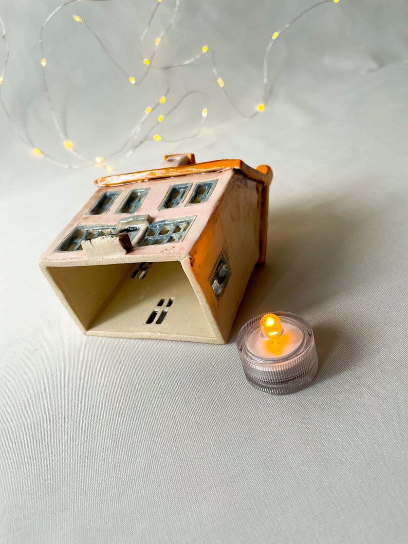 Little House Lantern Ceramic House Miniature House English - Etsy