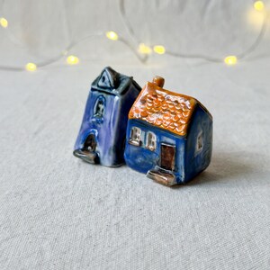 Little Houses, Set of Two Ceramic Houses, Tiny House, Planter Decor ...