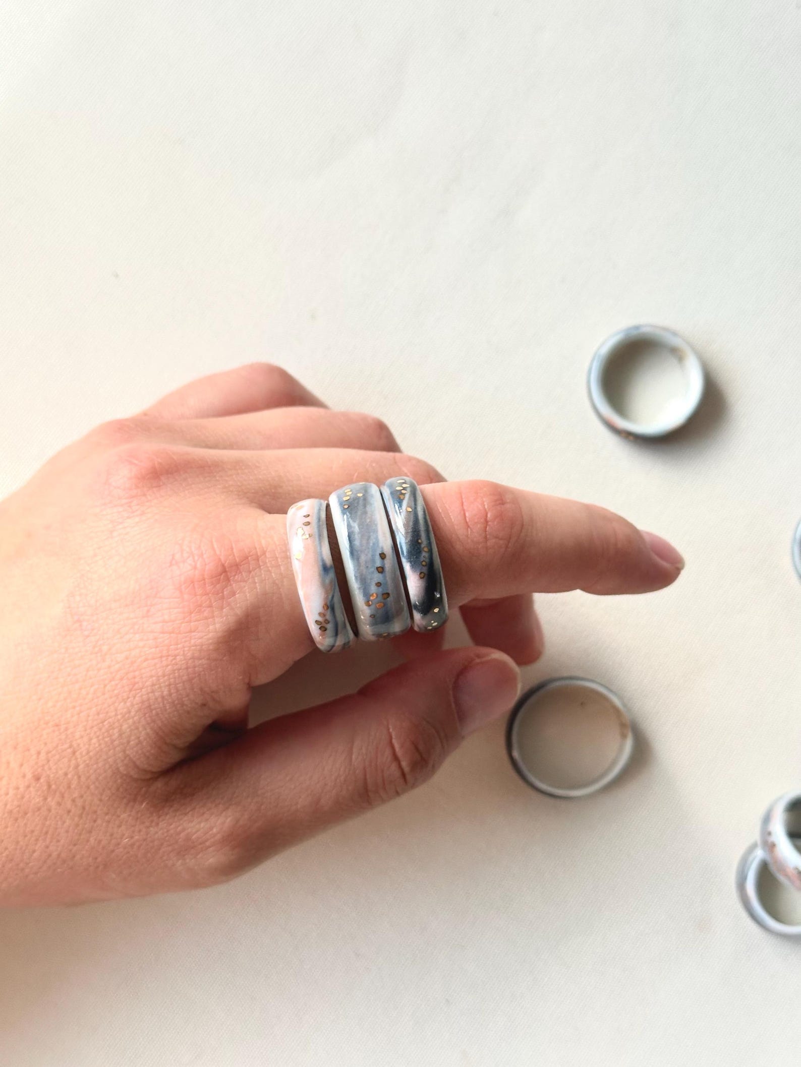 LA Sunset Ring, Porcelain Ring, Ceramic Jewelry, Handmade Ceramic Ring ...