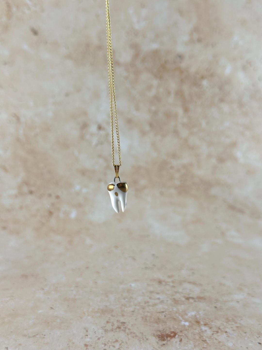 Human Tooth Necklace, Porcelain Tooth Necklace, Silver Necklace ...