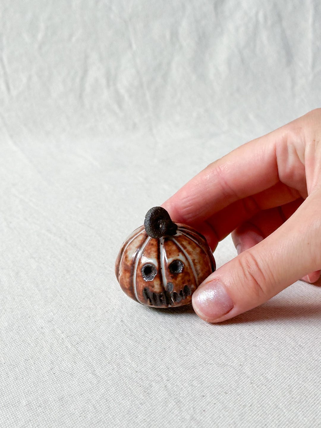 Ceramic Pumpkin, Jack-o’-lantern, Tiny Pumpkin, Halloween Decor ...