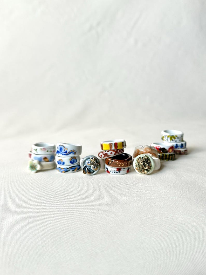 Ceramic Ring, US Size 7.5 Ring, Ceramic Jewelry, Handmade Ceramic Ring ...