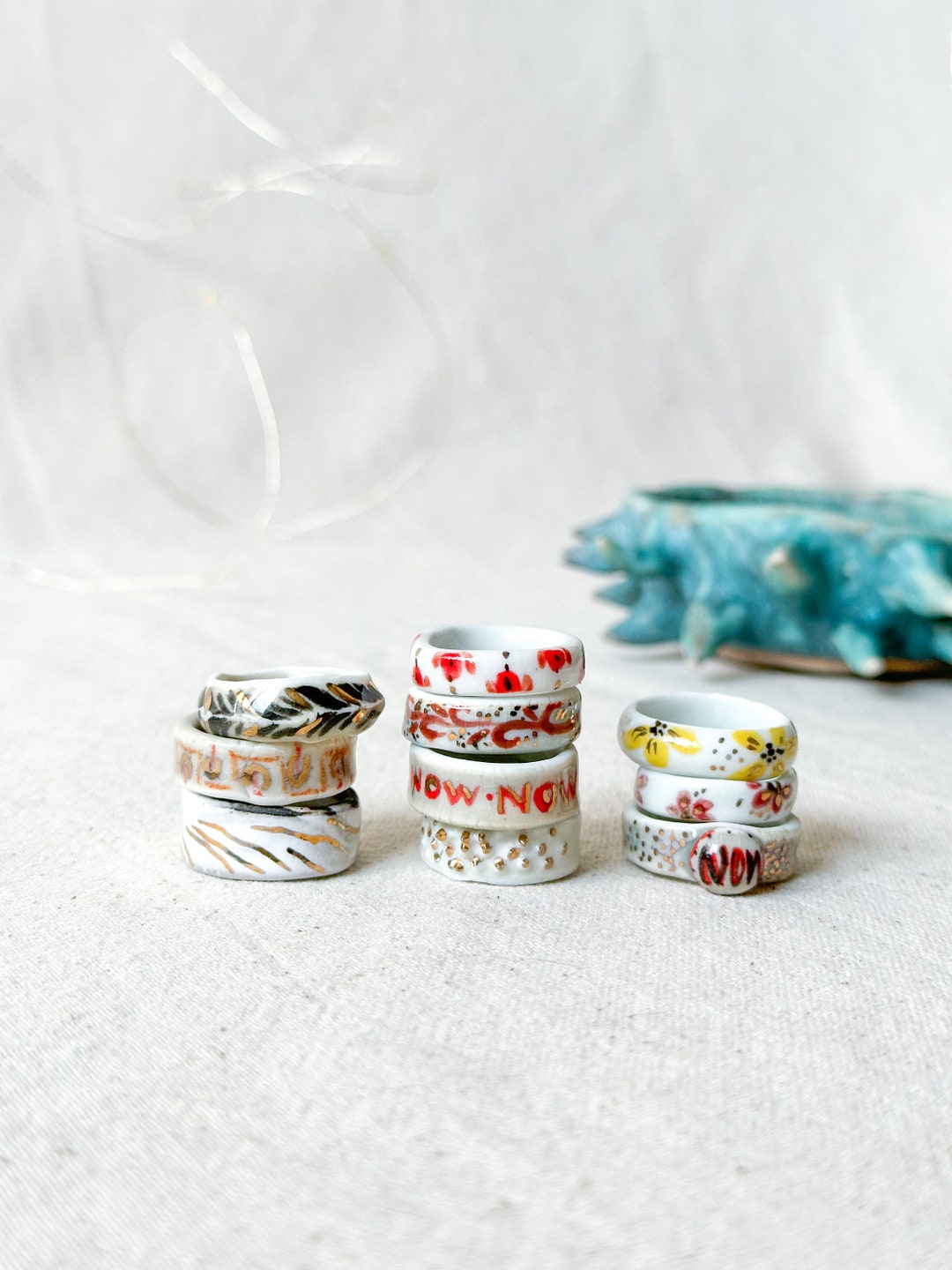 Ceramic Ring, US Size 6.5 Ring, Ceramic Jewelry, Handmade Ceramic Ring ...