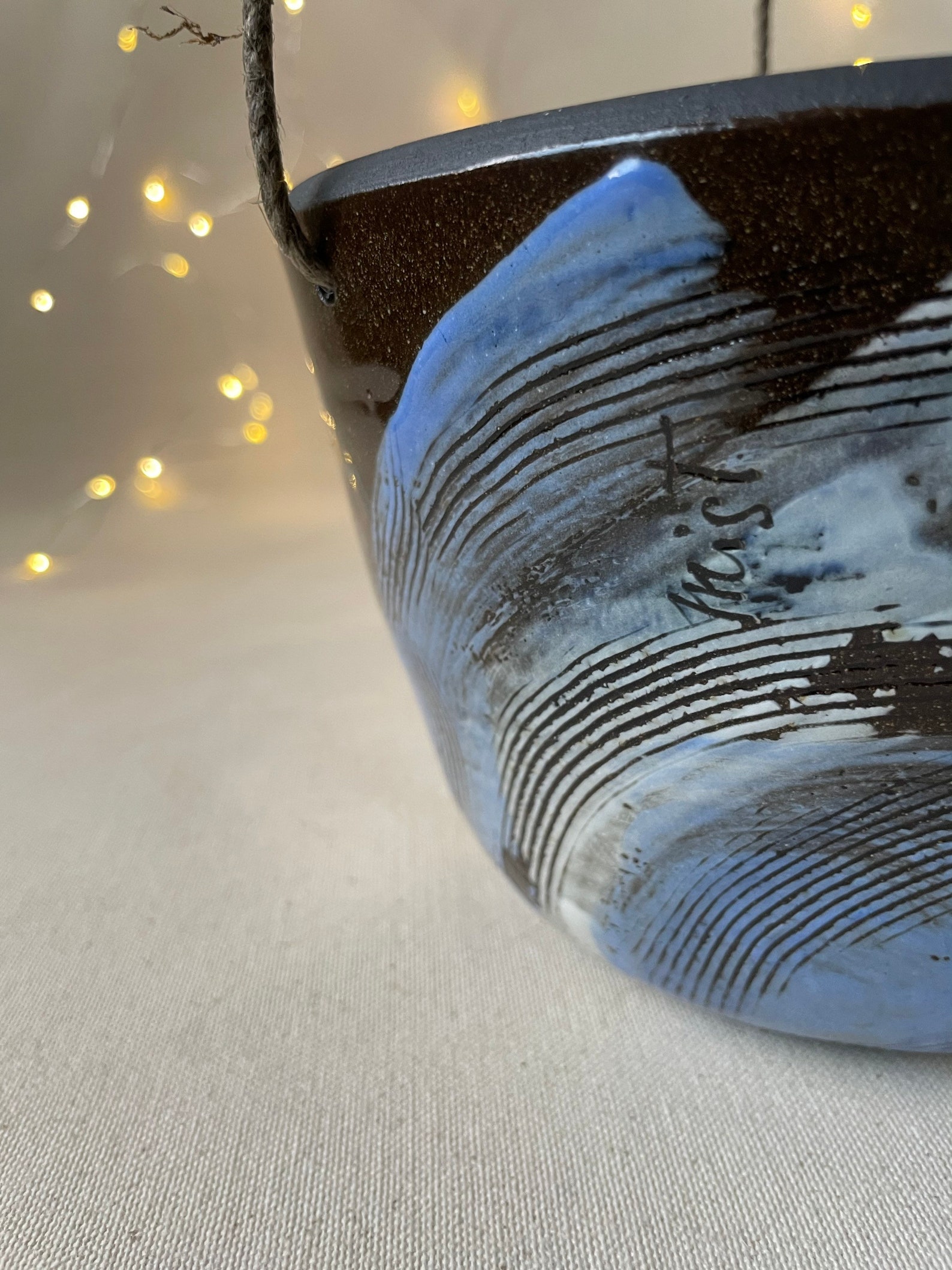 Abstract Carved Planter Hanging Planter Ceramic Planter With - Etsy