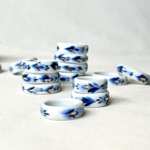 Floral Ring, Porcelain Ring, Ceramic Jewelry, Handmade Ceramic Ring ...