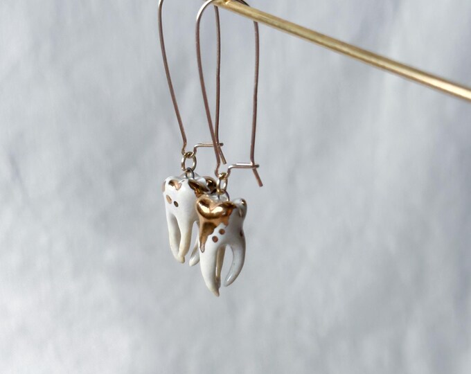 Human Tooth Earrings, Molar Tooth,tooth Earrings, Ceramic Earrings ...