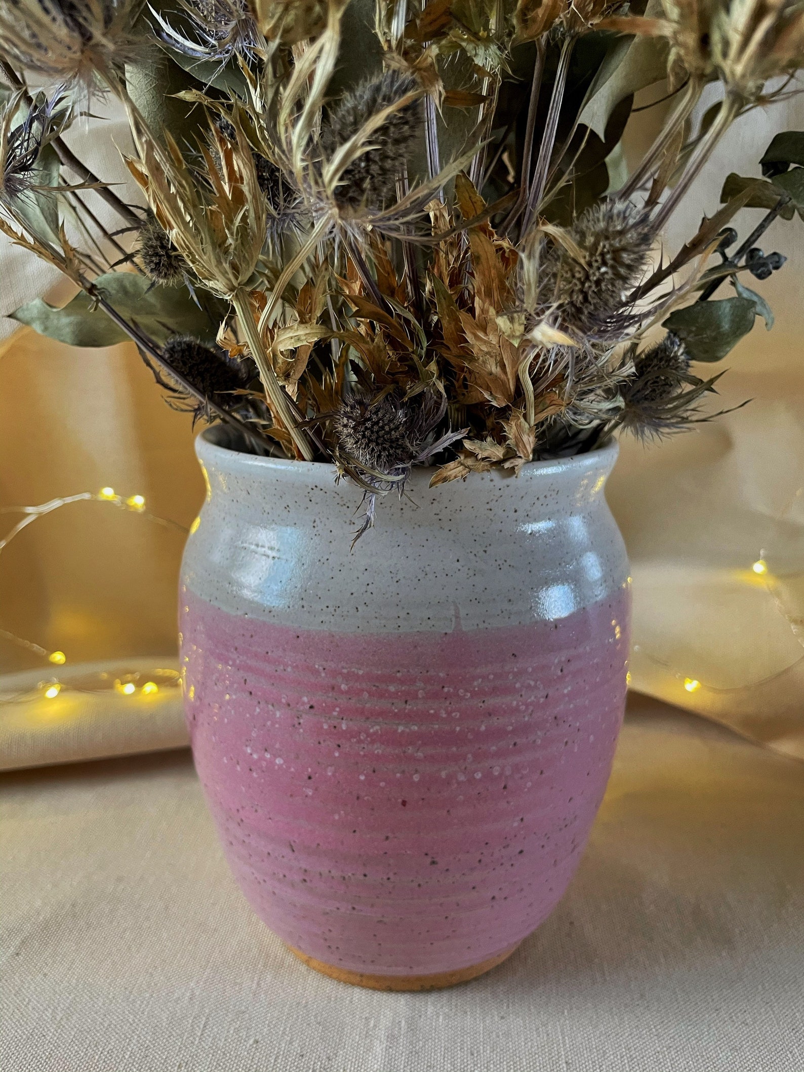 Pink Ribbed Vase Ceramic Vase Blue Vase Country House Vase - Etsy