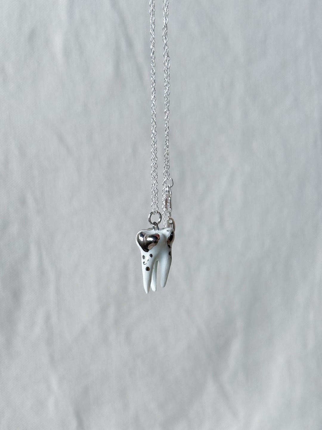 Human Tooth Necklace, Tooth Necklace, Gold Filled Necklace, Ceramic ...