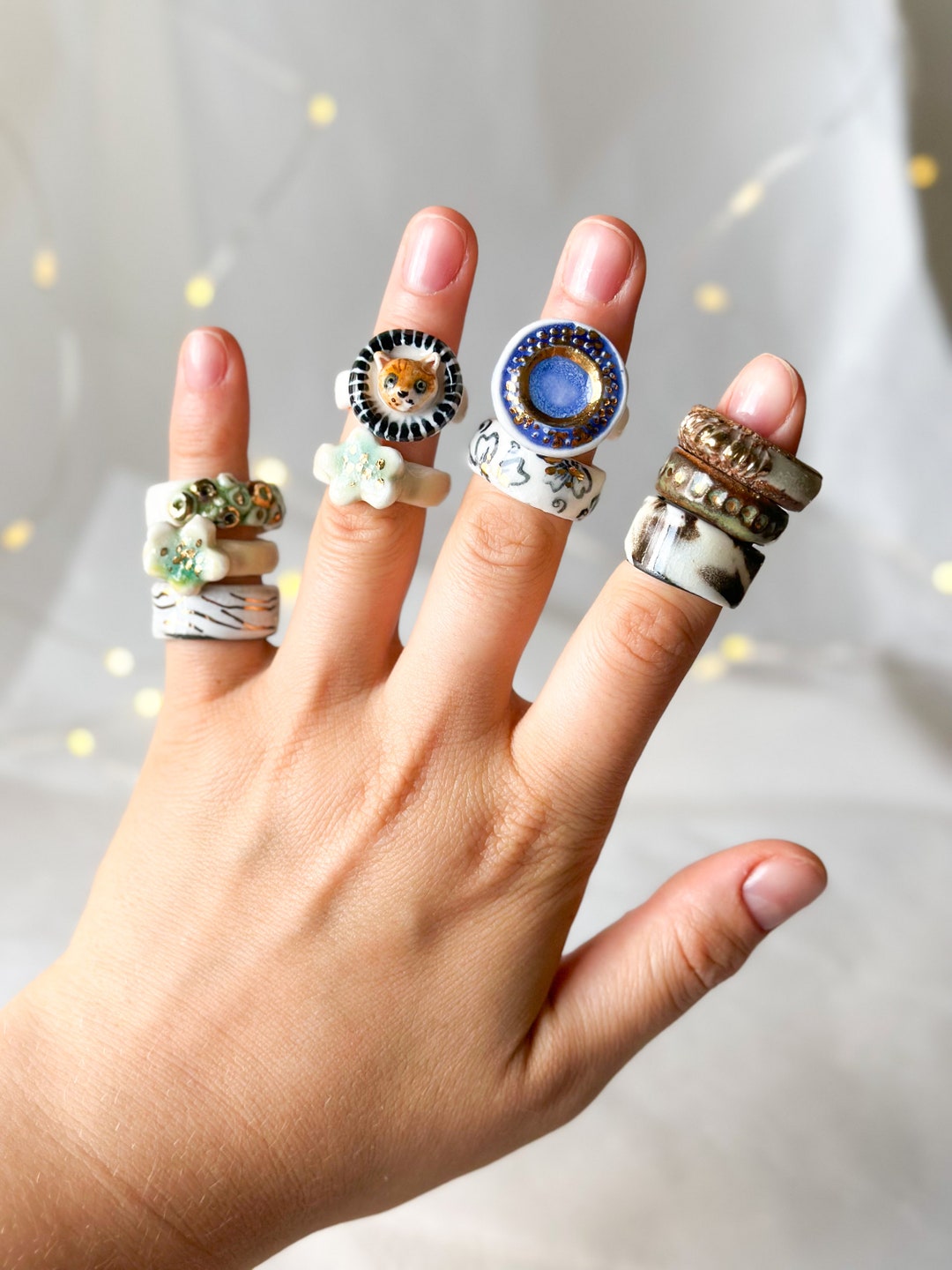 Ceramic Ring, US Size 6.5 Ring, Ceramic Jewelry, Handmade Ceramic Ring ...