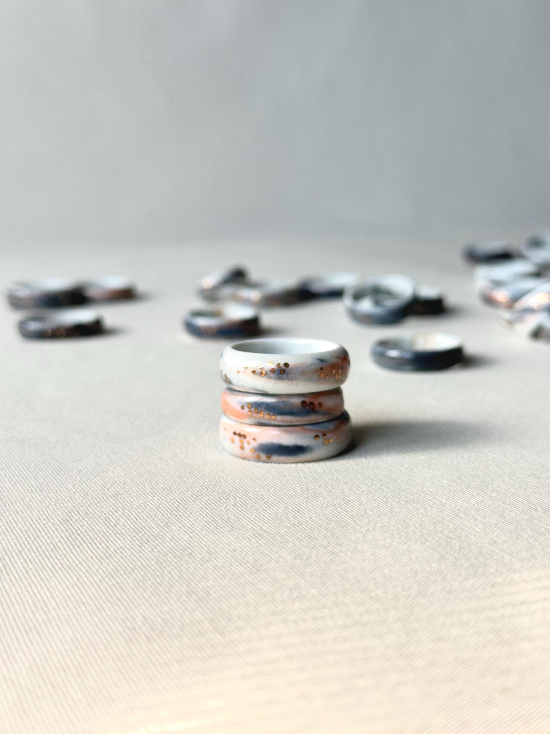 LA Sunset Ring, Porcelain Ring, Ceramic Jewelry, Handmade Ceramic Ring ...