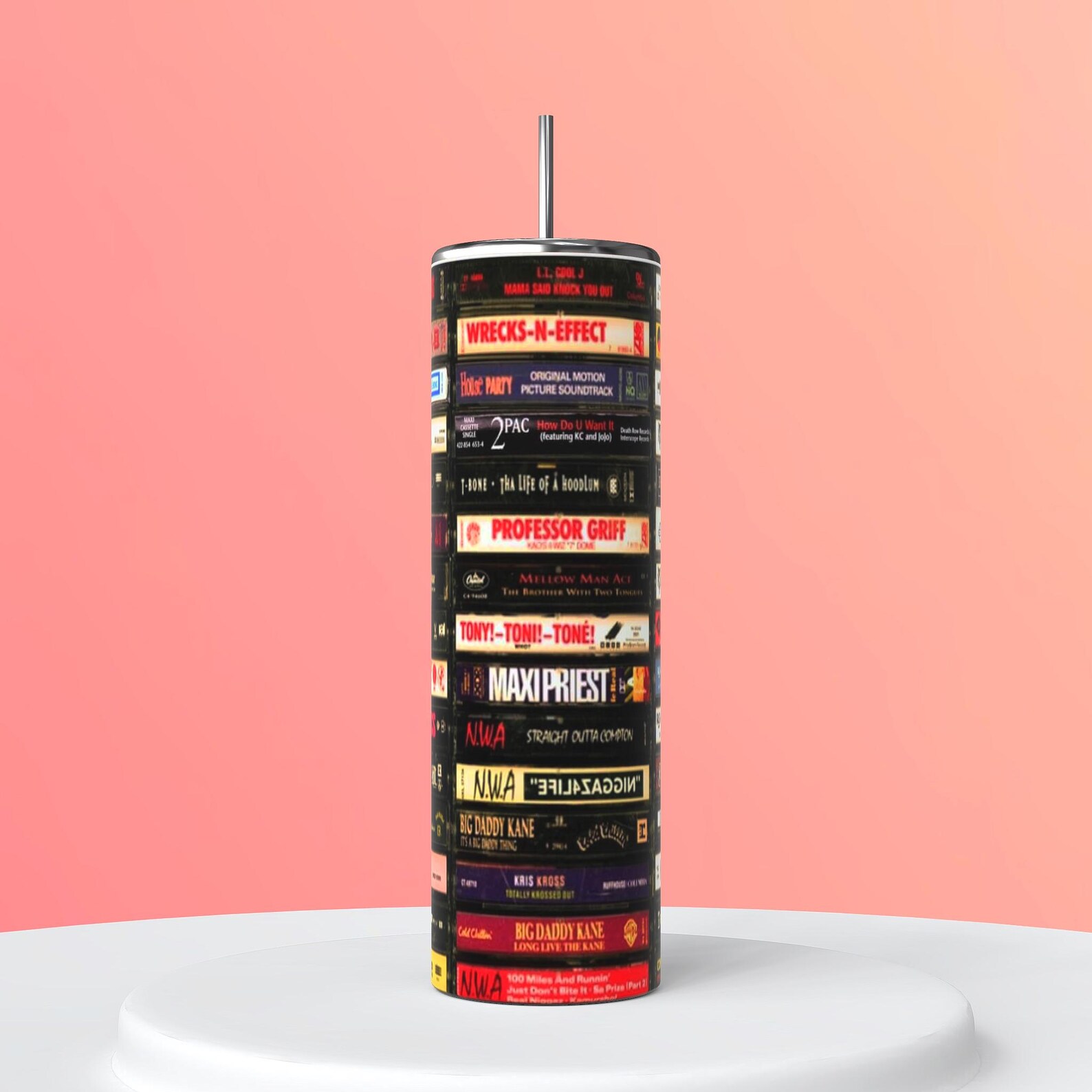 Rap Rnb 80's 90's Cassette Tape Design 20 Oz Skinny Tumbler Great Gift ...