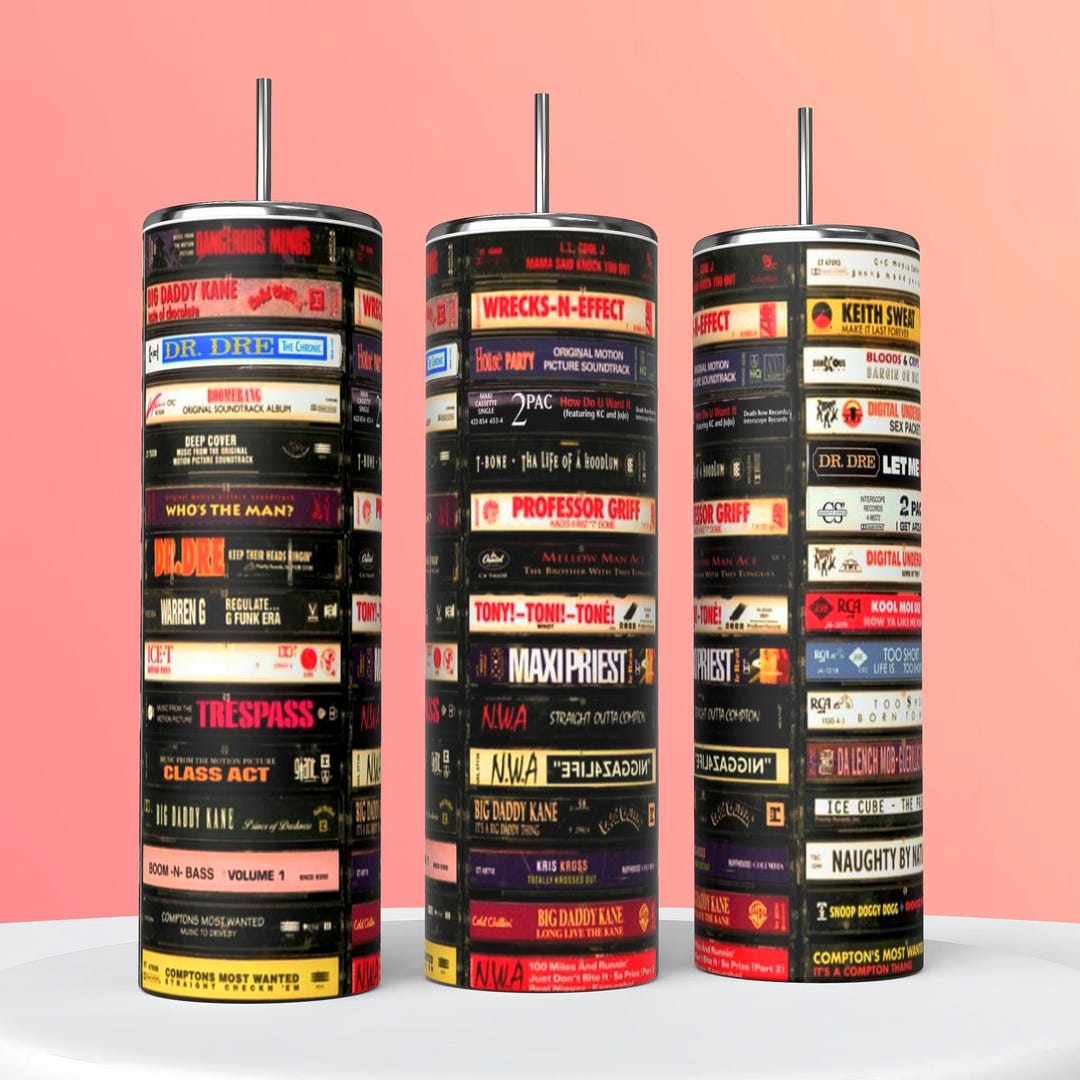 Rap Rnb 80's 90's Cassette Tape Design 20 Oz Skinny Tumbler Great Gift ...