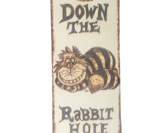 Down the Rabbit Hole Metal Wall Hanging Sign - Etsy
