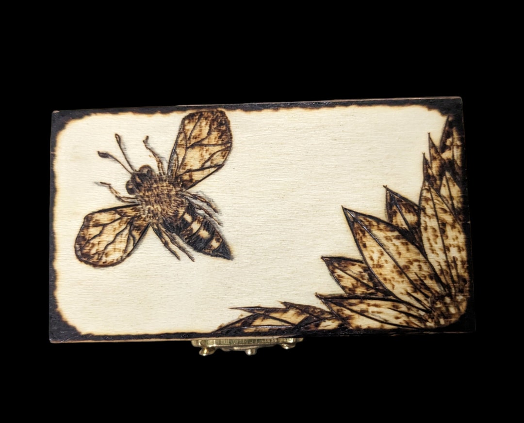 Honey Bee and Flower Design Wooden Jewelry Box With the Art of ...