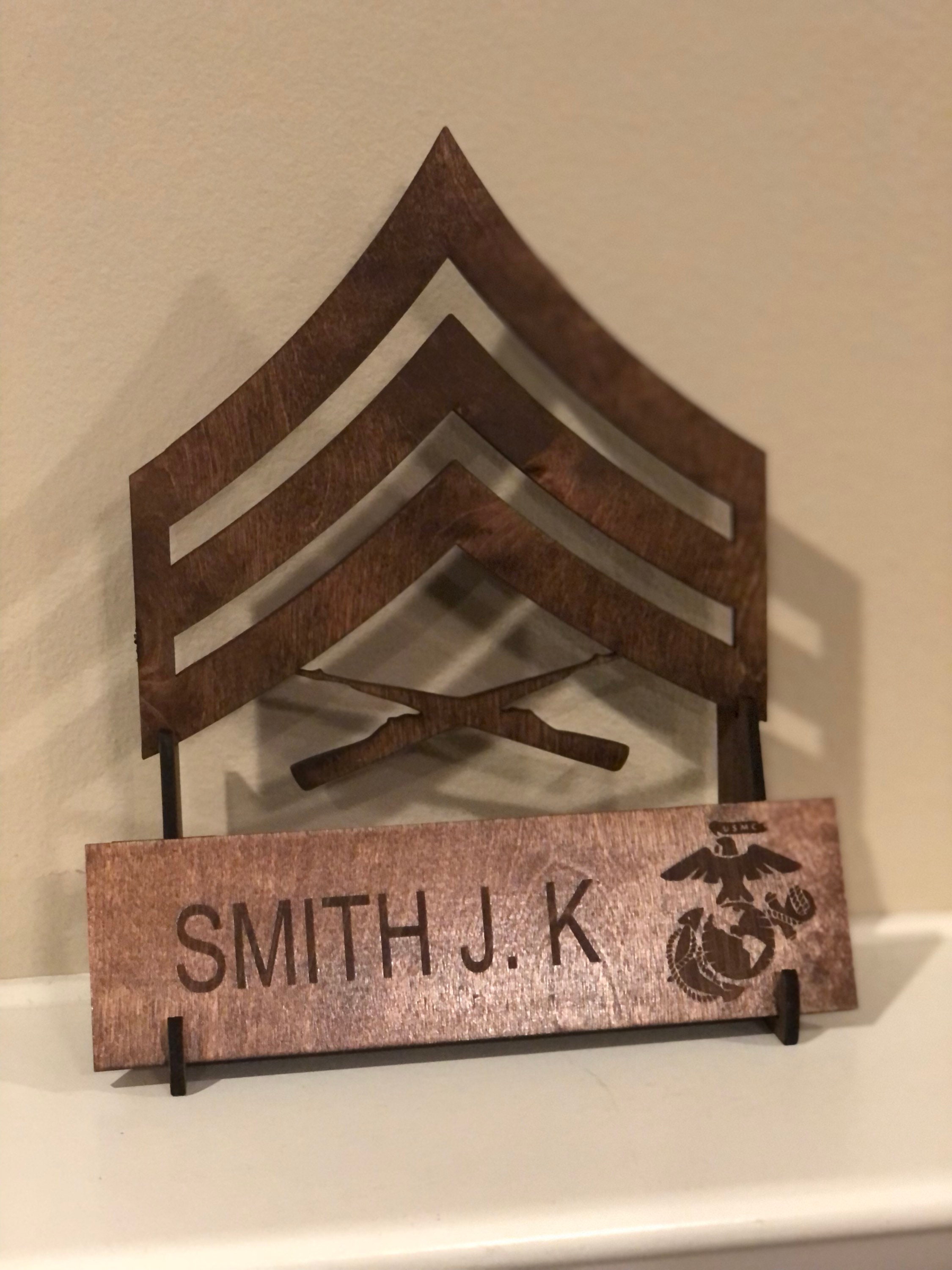 USMC Desk Rank/ Nameplate/ Military Retirement Gift/ Promotion - Etsy