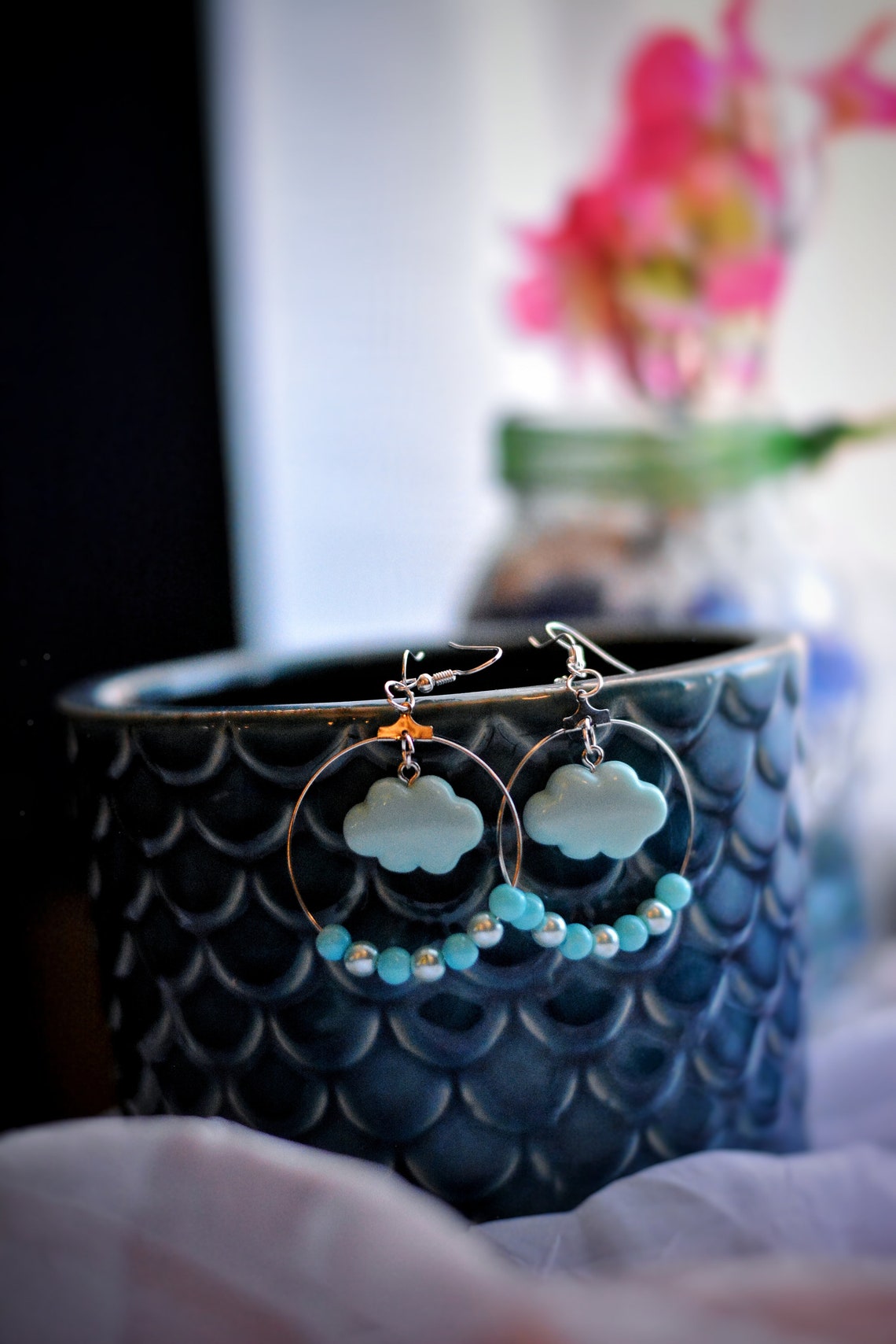 Rainbow Cloud Earring Hoops Rainbow Earrings Cloud Earrings - Etsy