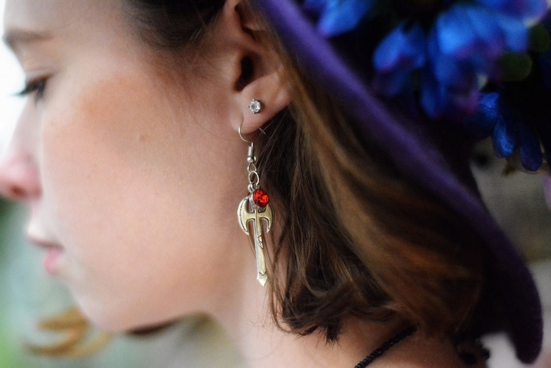 Battle Axe Dangle Earrings Viking Axe Weapon Earrings - Etsy