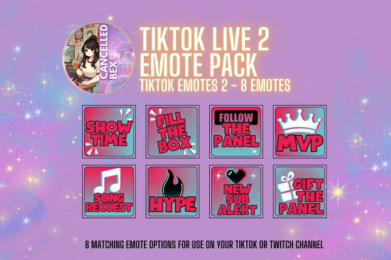8 Tiktok Emotes - Tiktok Live Panel - 8 Emotes Options for Your Tiktok ...