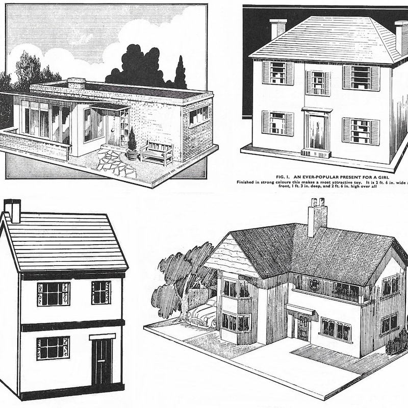 Vintage Doll House Plans - Etsy