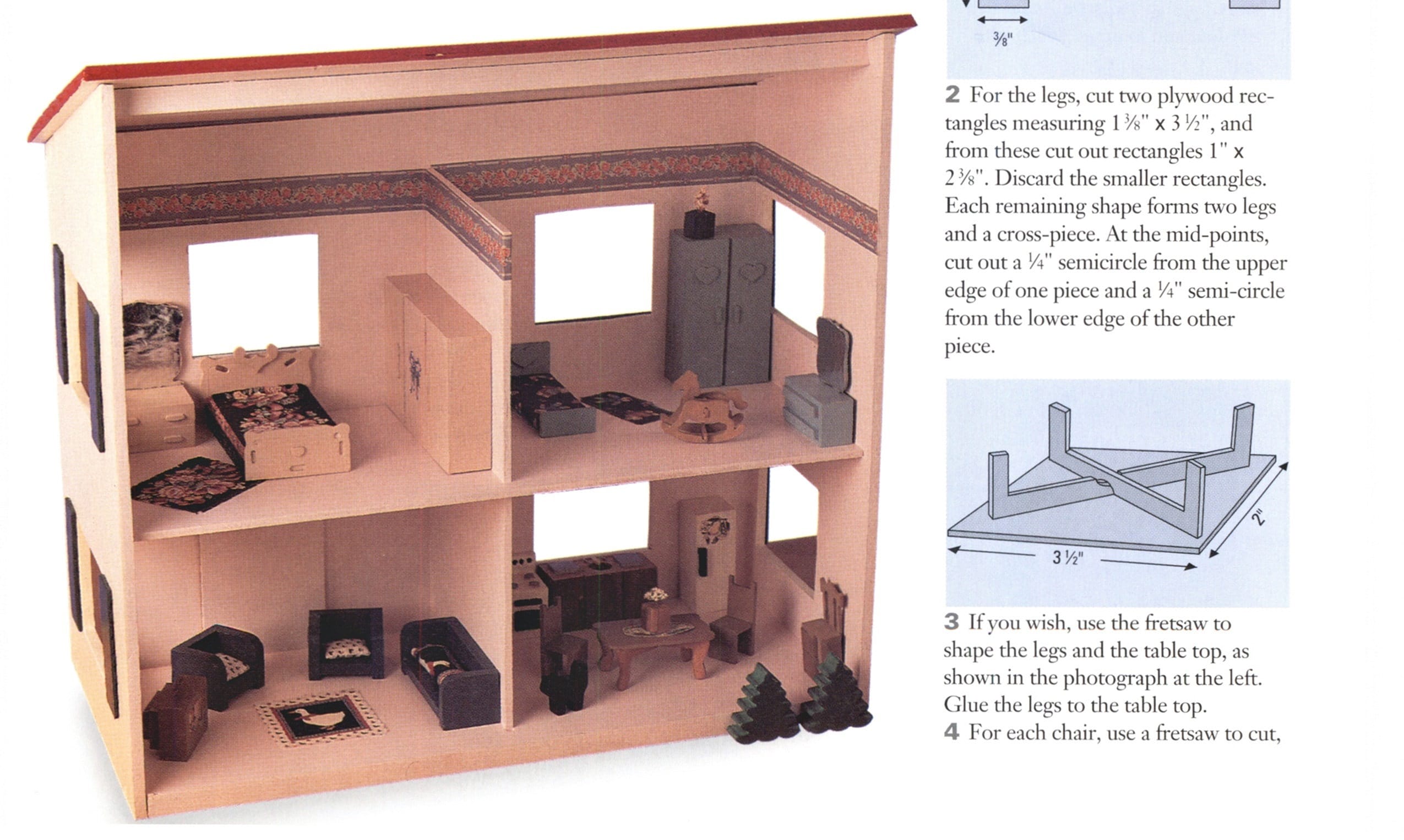 DIY Medium Density Fiberboard (MDF) Dollhouse, Miniature Furniture ...