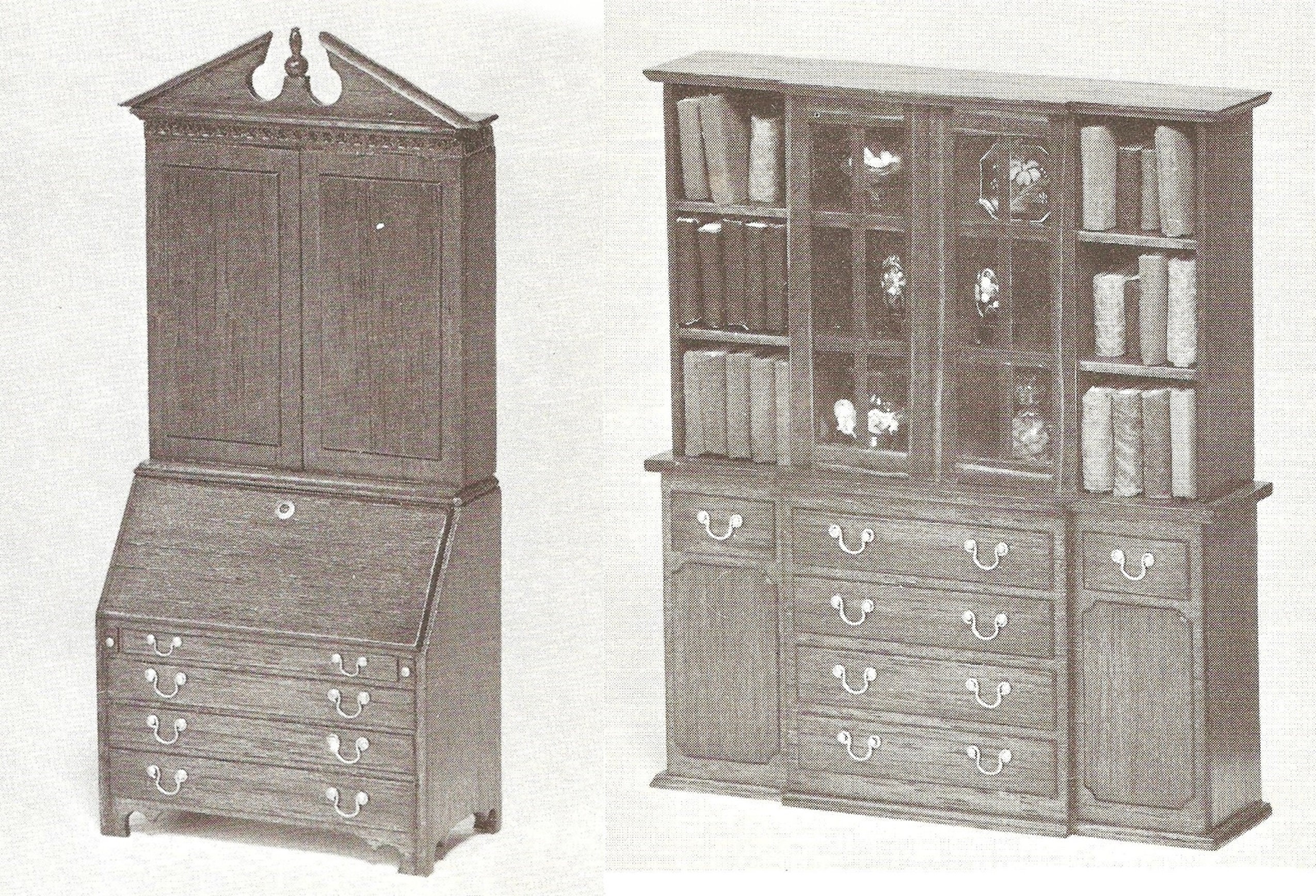 Vintage Dollhouse Doll House Miniature Balsa Wood Furniture - Bookcases ...