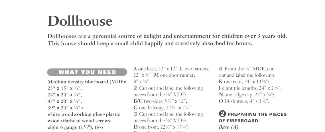 DIY Medium Density Fiberboard (MDF) Dollhouse, Miniature Furniture ...