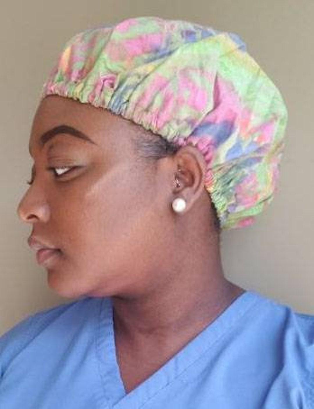 Handmade Indonesian Batik Bouffant Scrub Hat - Medium, Elastic Closure ...