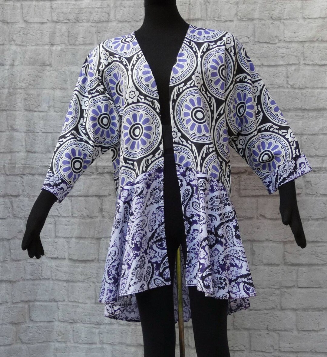 Purple Duster Loosefitting,lightweight Cotton,duster Cover-up Kimono ...
