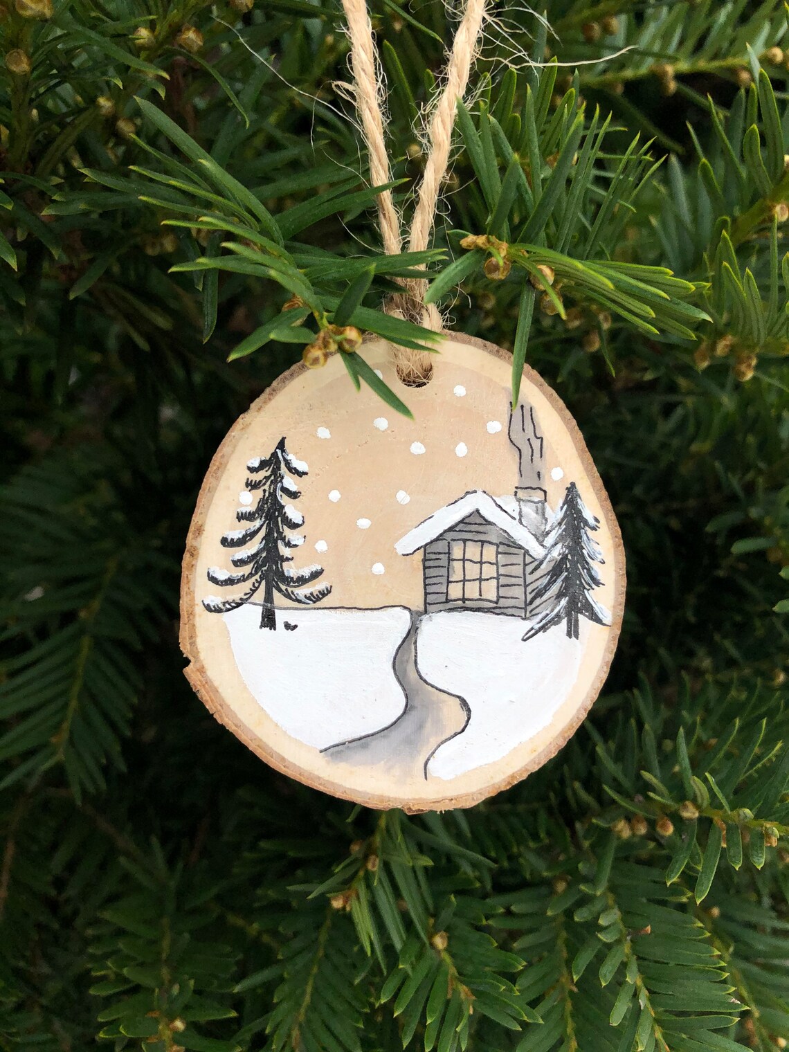 Road to Home. Winter Scene of Cabin and Forest Hand Made | Etsy