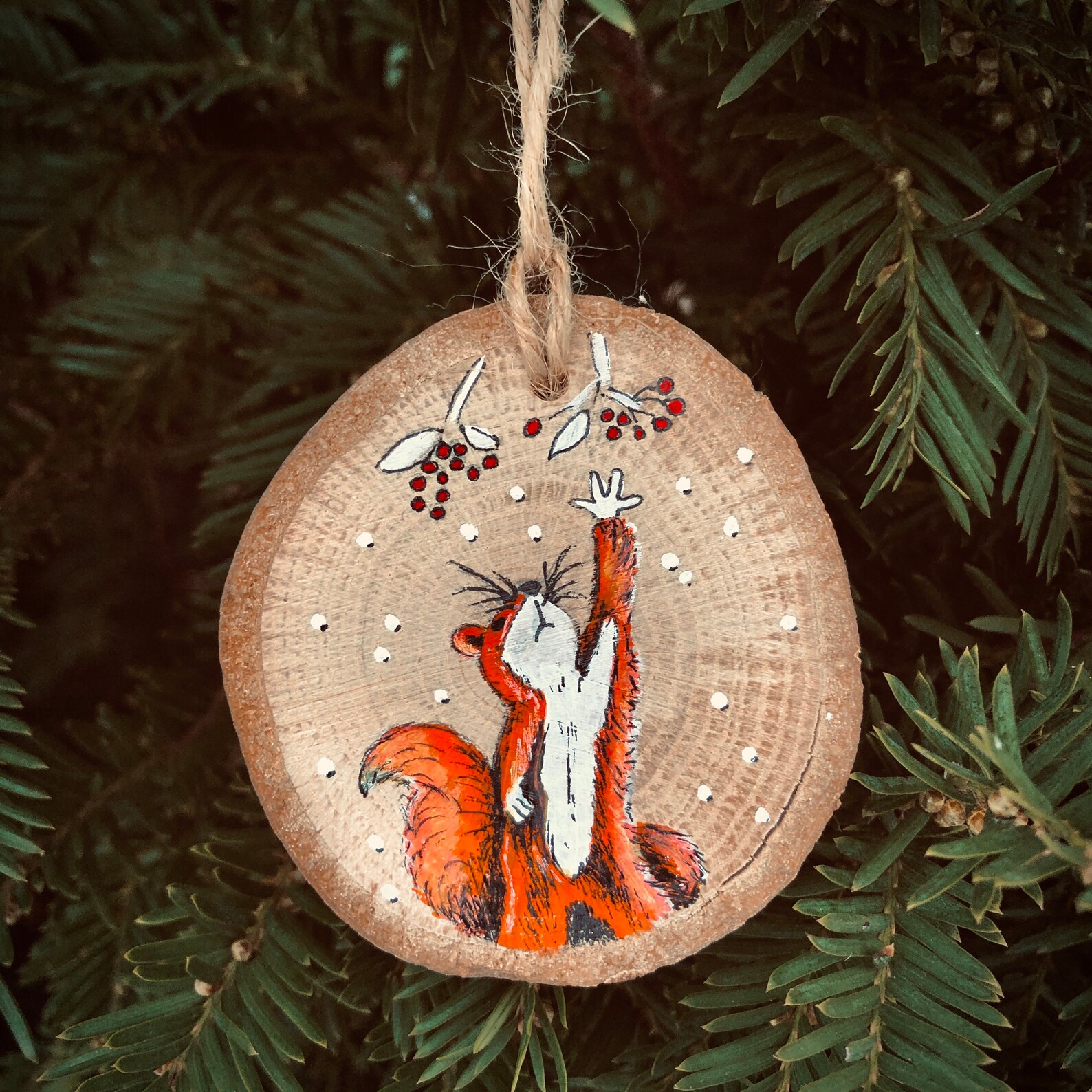 Rustic Hand Made Wood Slice Ornament by Artist Andrea Antypas ...