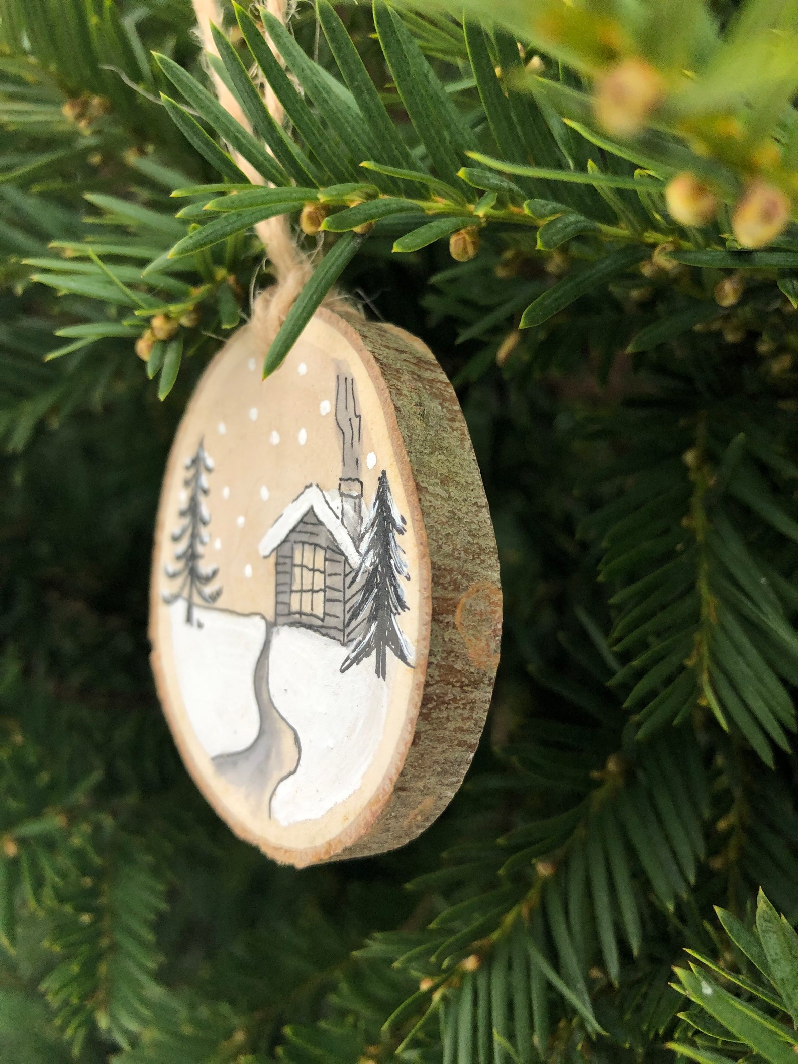 Road to Home. Winter Scene of Cabin and Forest Hand Made | Etsy