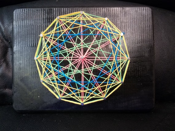 Geometrische Muster String Art Schwarzlicht reaktive | Etsy