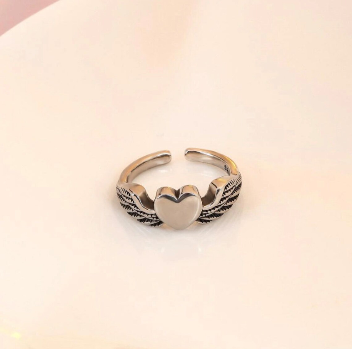 Heart Ring Angel Wing Ring Wings Ring Feather Ring Punk - Etsy