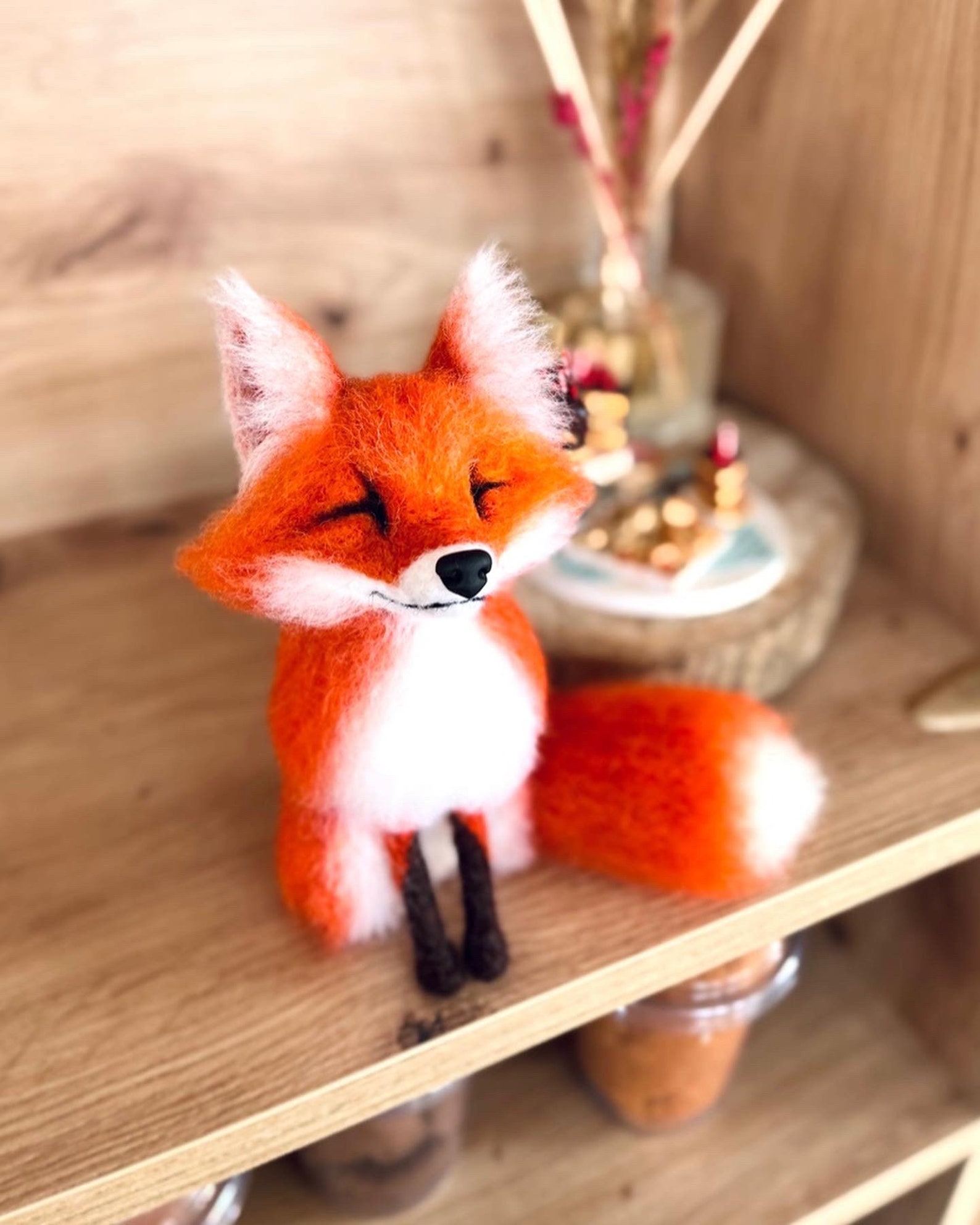 Needle Felted Red Fox Smelling the Air, Happy Fox Artwork - Etsy
