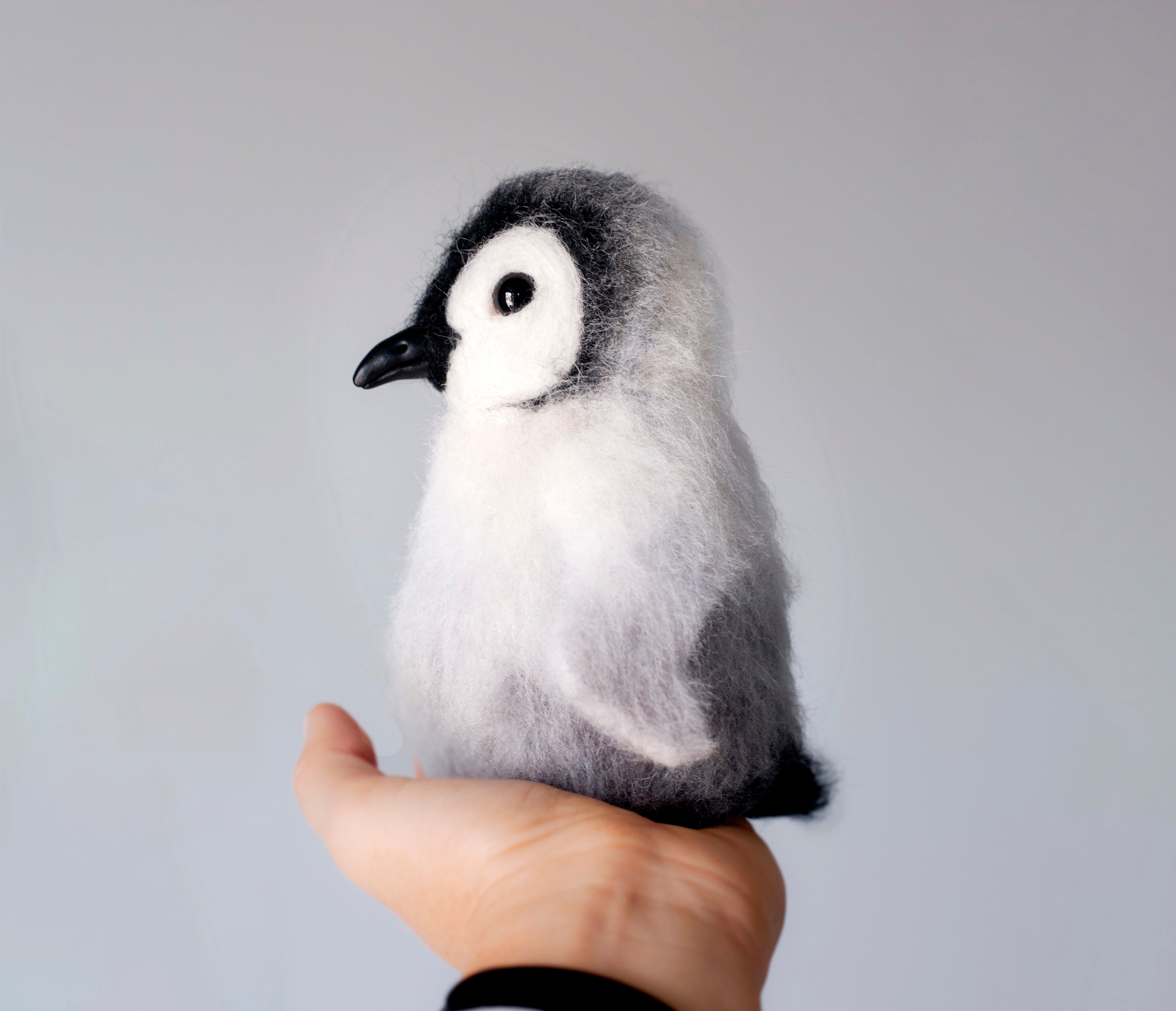 Toys Toys & Games Needle felted penguin chick miniature animal bird ...