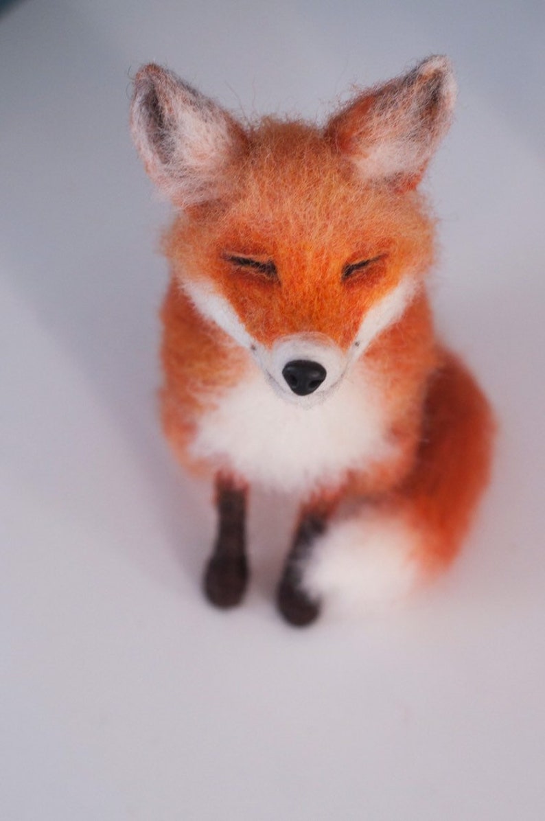 Needle Felted Red Fox Smelling the Air Felt Sculpture Fluffy | Etsy