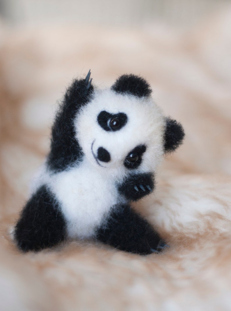 Needle Felted Cute Panda Bears, Panda Gift for Animal Lovers, Panda ...