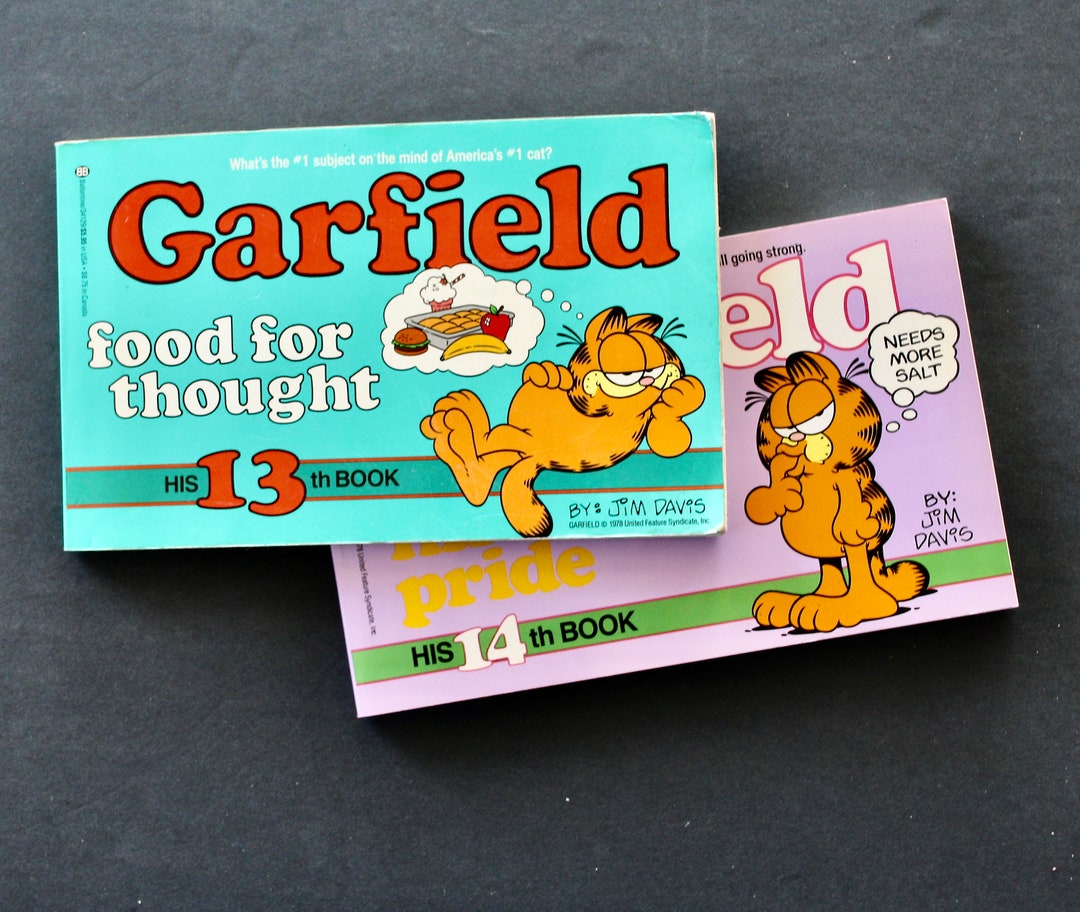 Vintage Garfield Books Lot: Food for Thought & Swallows His Pride, 1987 ...