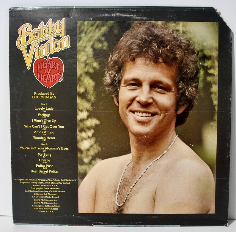 Vintage Bobby Vinton "heart of Heart" Vinyl Record Album 1975 - Etsy