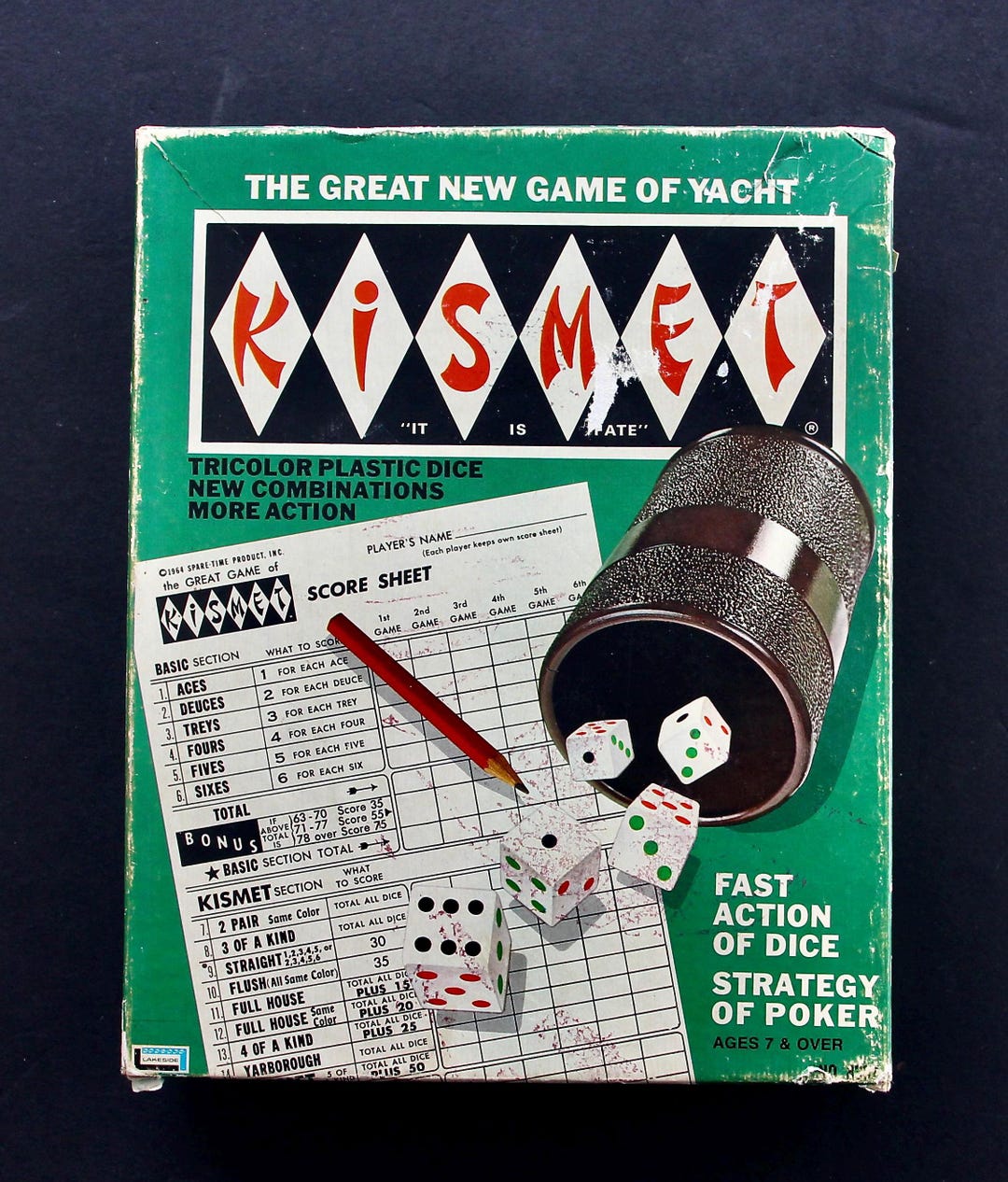 Vintage Kismet Dice Game 1970 - Tricolor Dice - New Combinations More ...