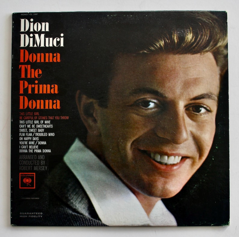Vintage DION "donna the Prima Donna" Vinyl Record Album 1963 - Etsy