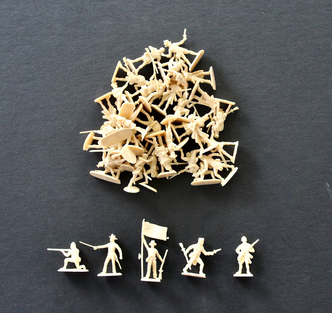 Vintage Collectible 1/72mm Scale American Revolution Soldiers 40 Pieces ...