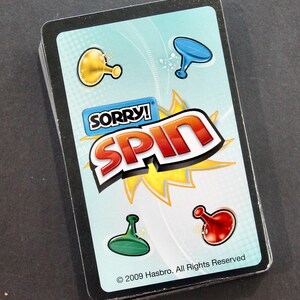 Sorry SPIN Board Game 2009 Hasbro the Game of Sweet Revenge With a ...