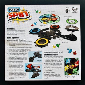 Sorry SPIN Board Game 2009 Hasbro the Game of Sweet Revenge With a ...